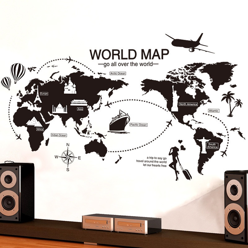 Travel World Map Wall Decor Sticker - Travelular