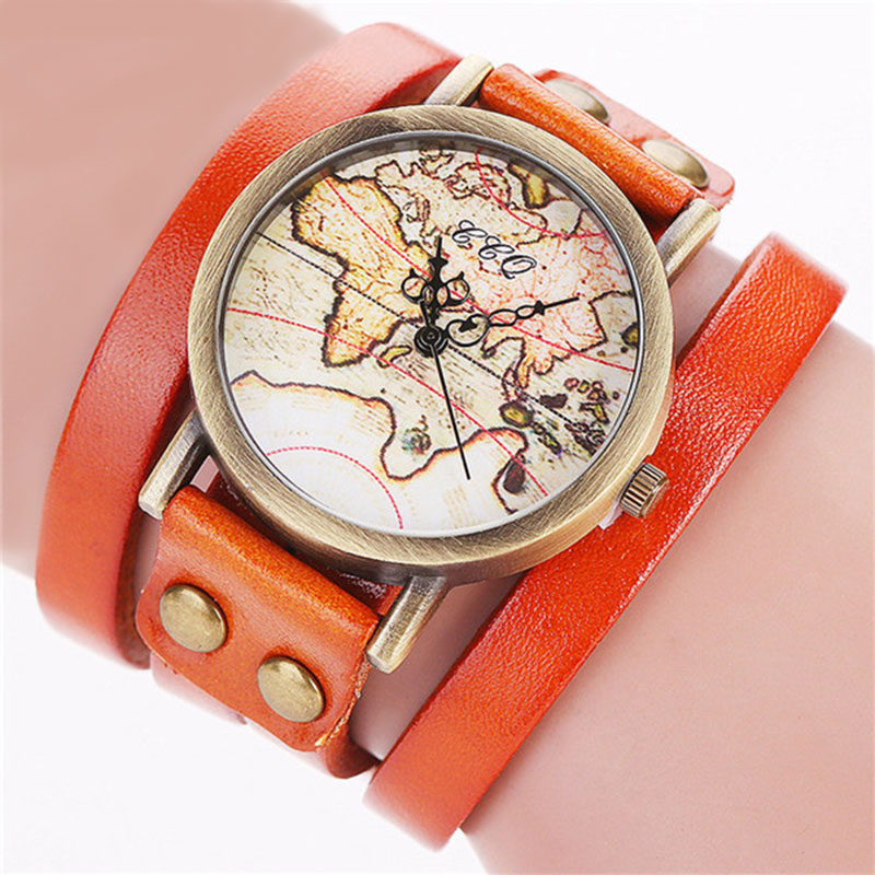 Men's Vintage World Map Watch - Travelular