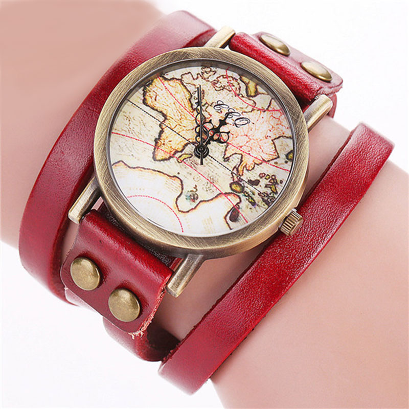 Men's Vintage World Map Watch - Travelular