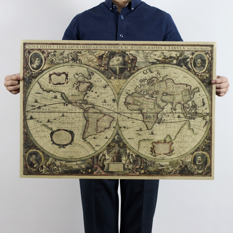 Vintage World Map Kraft Paper Poster - Travelular